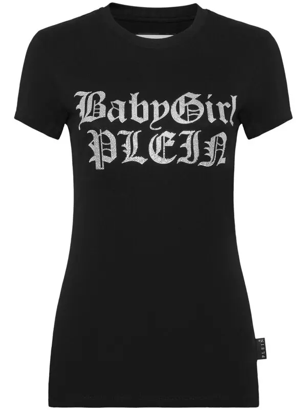 Philipp Plein Lettering Cotton T-shirt - Black