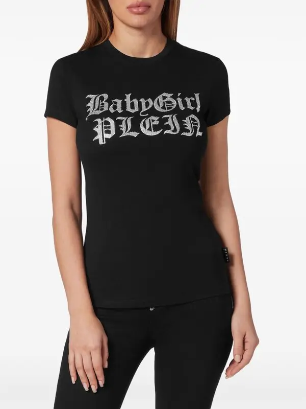 Philipp Plein Lettering Cotton T-shirt - Black