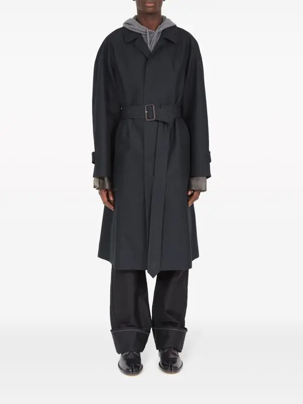 MAISON MARGIELA Iridescent Belted Trench Coat - Black