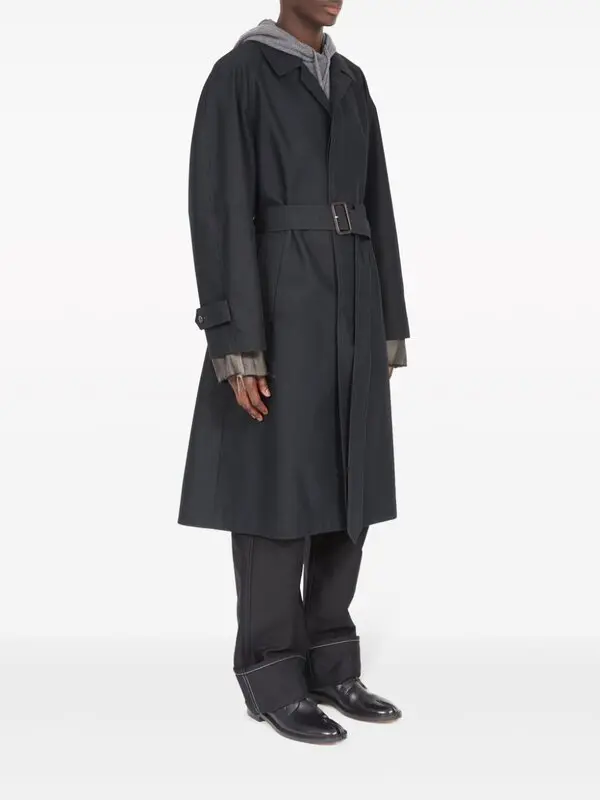 MAISON MARGIELA Iridescent Belted Trench Coat - Black