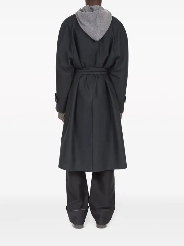 MAISON MARGIELA Iridescent Belted Trench Coat - Black