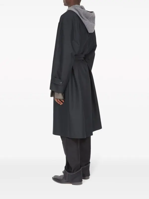 MAISON MARGIELA Iridescent Belted Trench Coat - Black