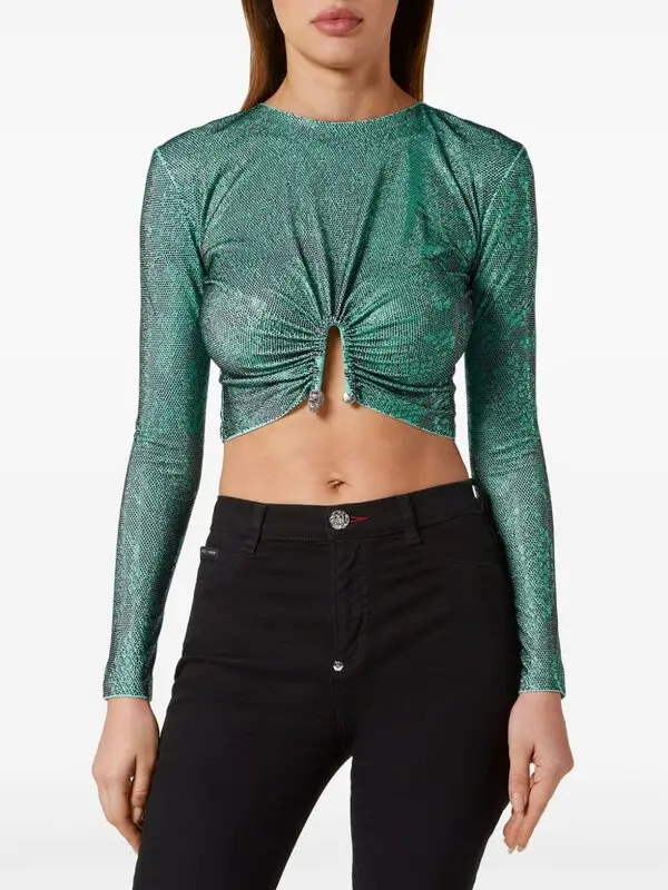 Philipp Plein Embellished Cropped T-shirt