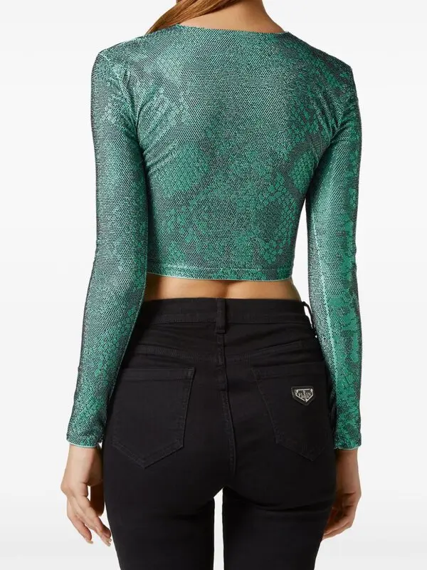 Philipp Plein Embellished Cropped T-shirt