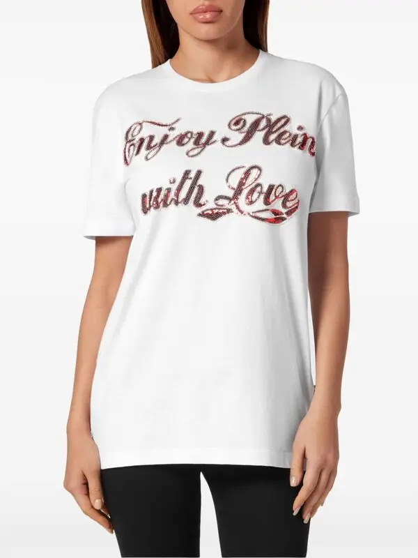 Philipp Plein Slogan-print Cotton T-shirt - White