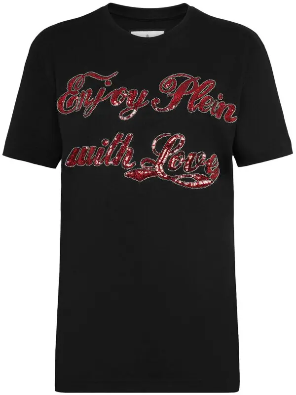 Philipp Plein Slogan-print Cotton T-shirt - Black