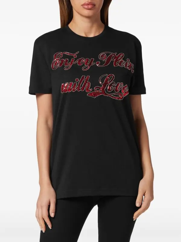 Philipp Plein Slogan-print Cotton T-shirt - Black