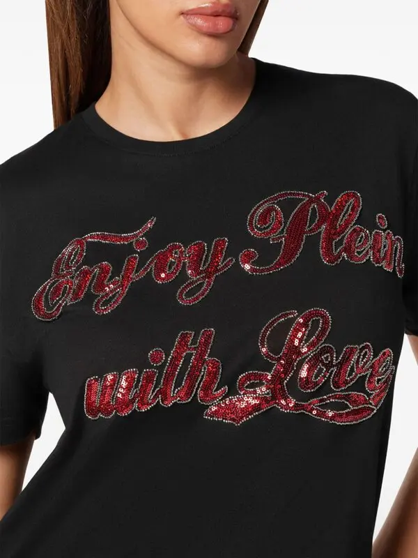 Philipp Plein Slogan-print Cotton T-shirt - Black