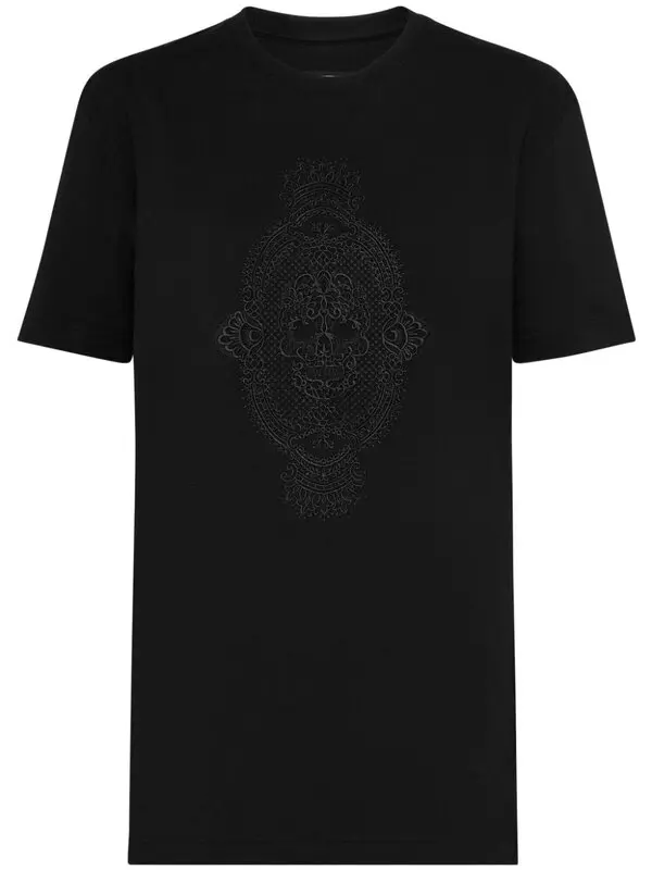 Philipp Plein Skull-embroidered T-shirt
