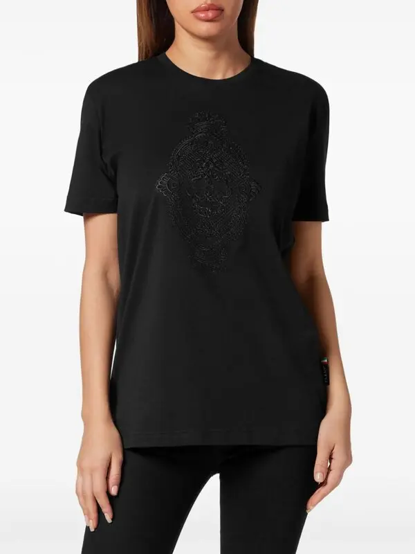 Philipp Plein Skull-embroidered T-shirt