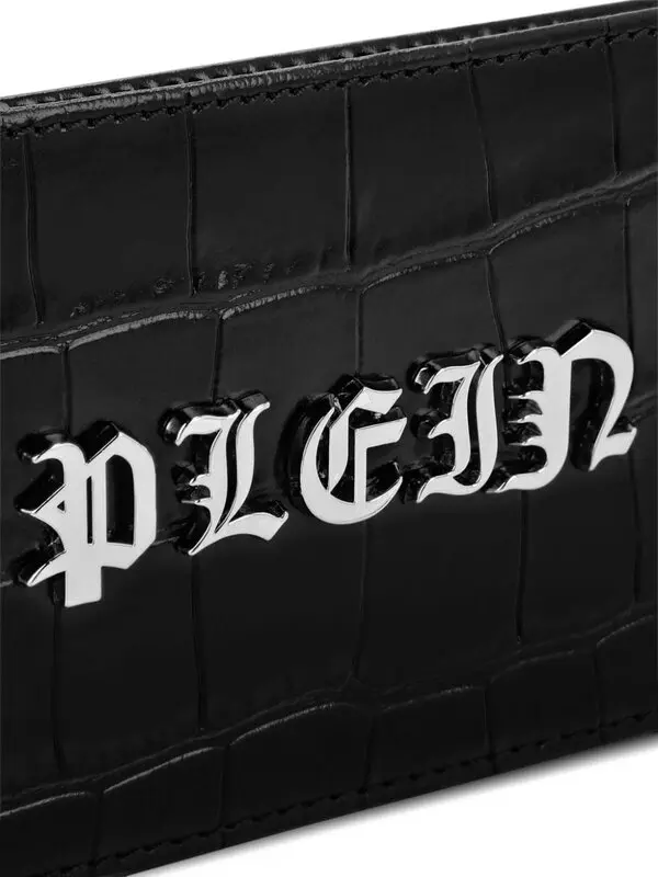 Philipp Plein Gothic Plein Crocodile-embossed Cardholder