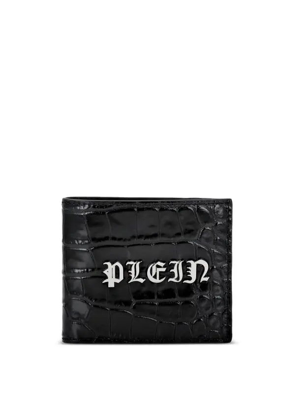 Philipp Plein Gothic Plein Crocodile-embossed Wallet - Black