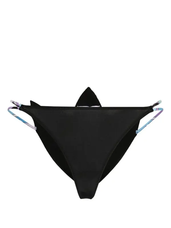 Emilio Pucci Floral-appliqué Bikini Bottom - Black