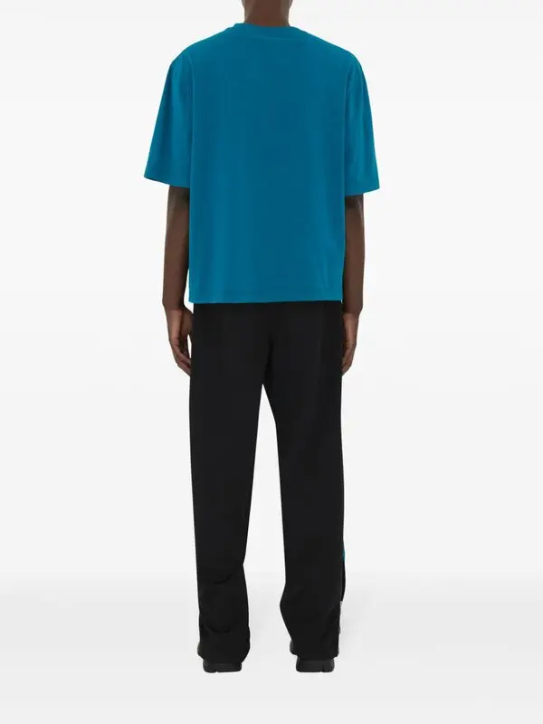 Burberry Oak Leaf Crest Embroidered Cotton T-shirt - Blue