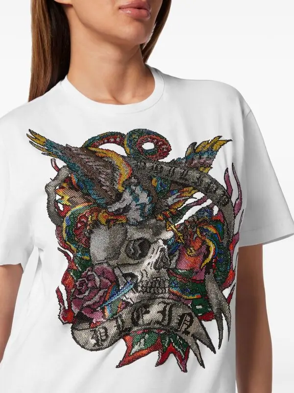 Philipp Plein Tattoo Motif T-shirt - White