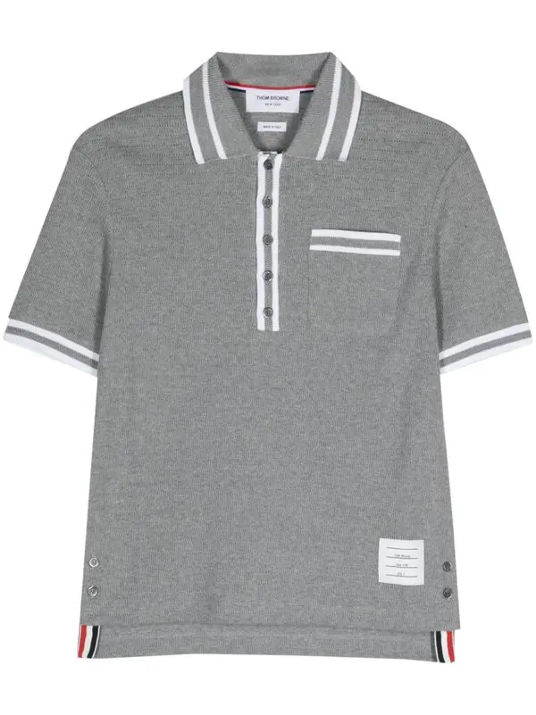 Thom Browne Pointelle Cotton Polo Shirt