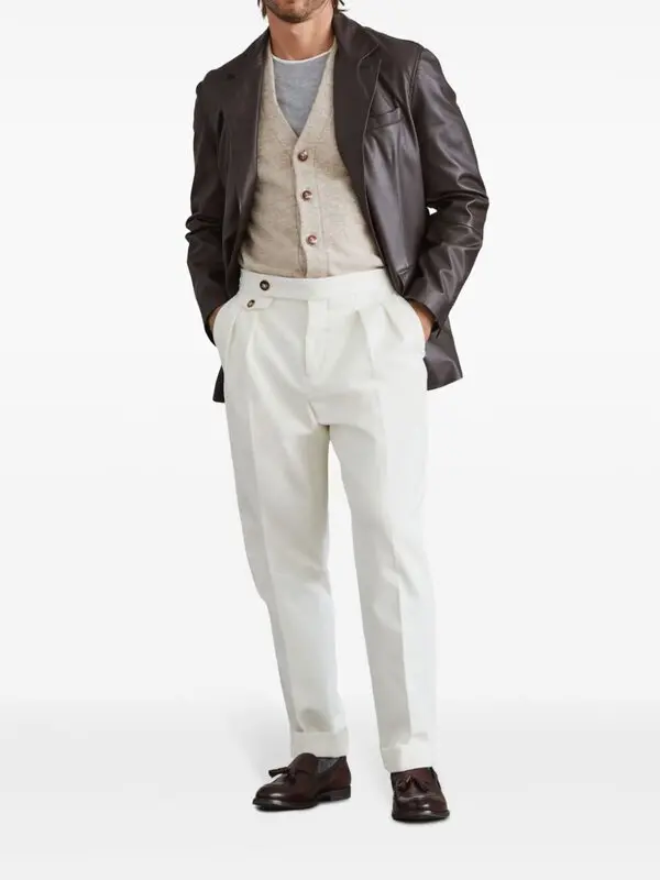 Brunello Cucinelli Single-breasted Leather Blazer