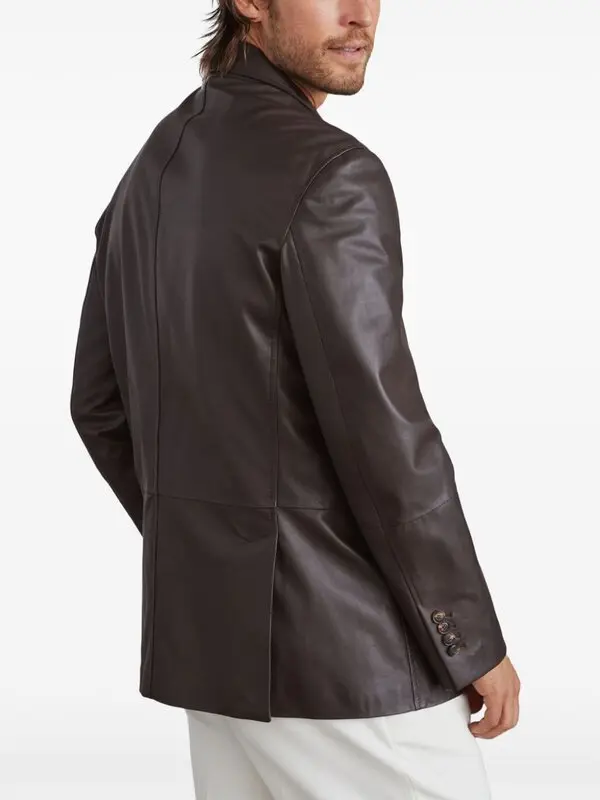 Brunello Cucinelli Single-breasted Leather Blazer