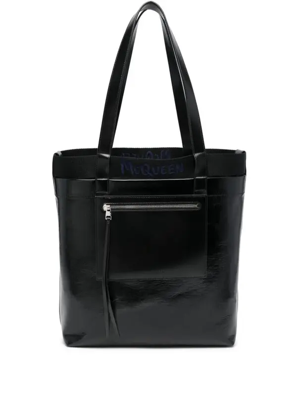 Alexander McQueen Coated-finish Shoulder Bag - Black