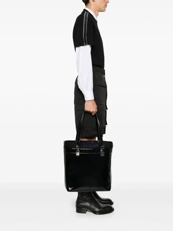 Alexander McQueen Coated-finish Shoulder Bag - Black