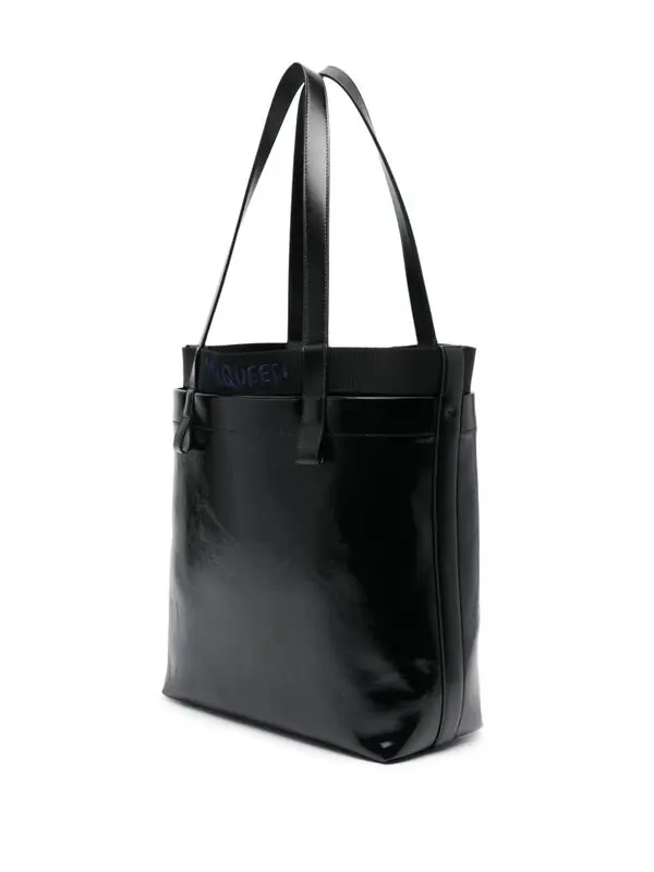 Alexander McQueen Coated-finish Shoulder Bag - Black