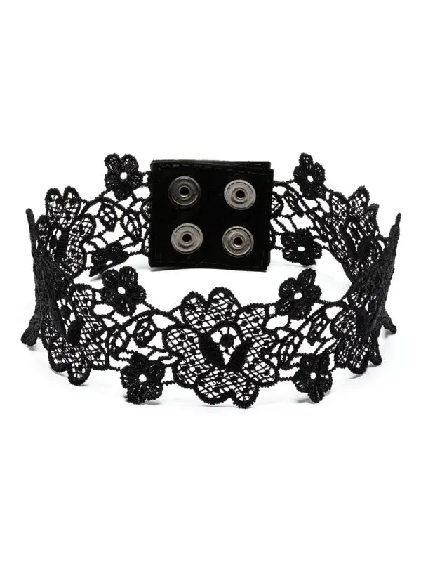 MANOKHI Floral-lace Choker Necklace - Black