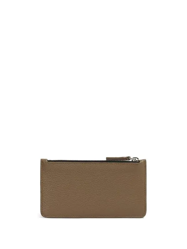 Marni Leather Card Case With Mending-embroidery - Neutrals