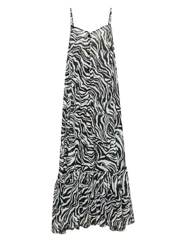 ROTATE BY BIRGER CHRISTENSEN X Reina Olga Zebra-print Maxi Dress - Black