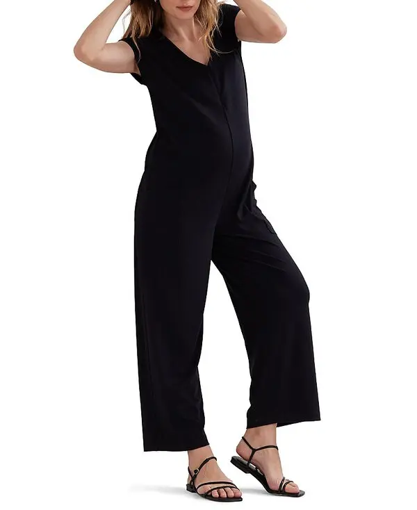 Hatch Collection Charlotte Nursing Friendly Jumpsuit - Black