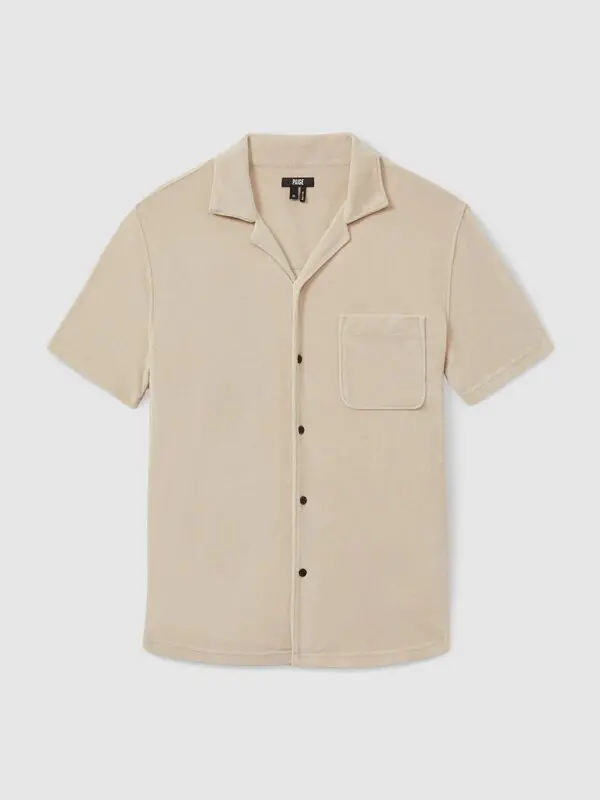 Paige Terry Cuban Collar Shirt - Natural