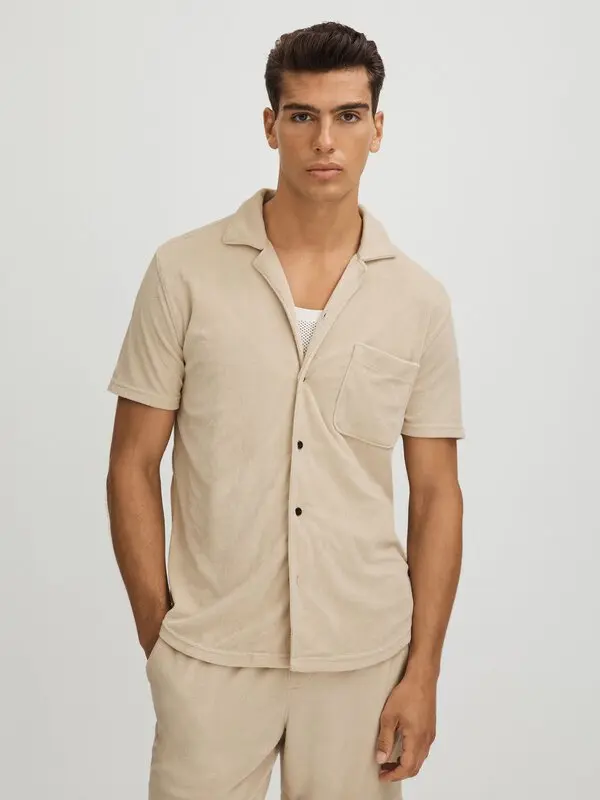Paige Terry Cuban Collar Shirt - Natural