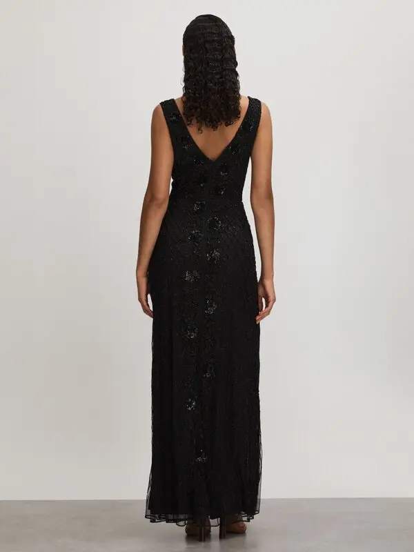 RAISHMA Embellished Mesh Maxi Dress