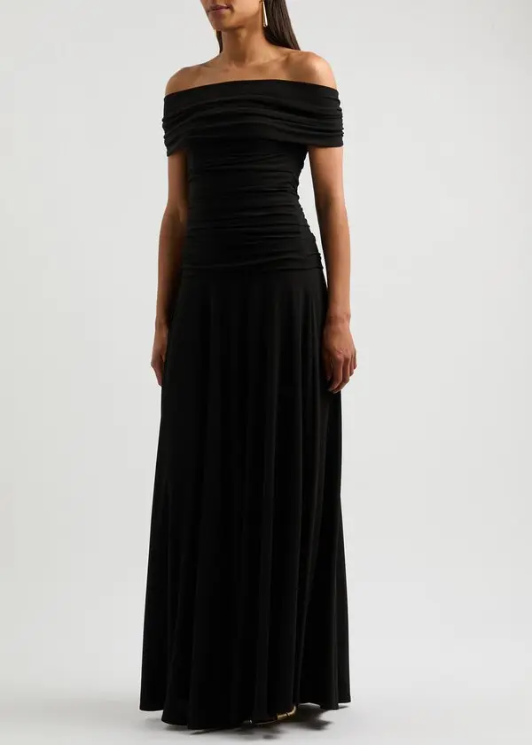 Talbot Runhof Off-the-shoulder Stretch Gown
