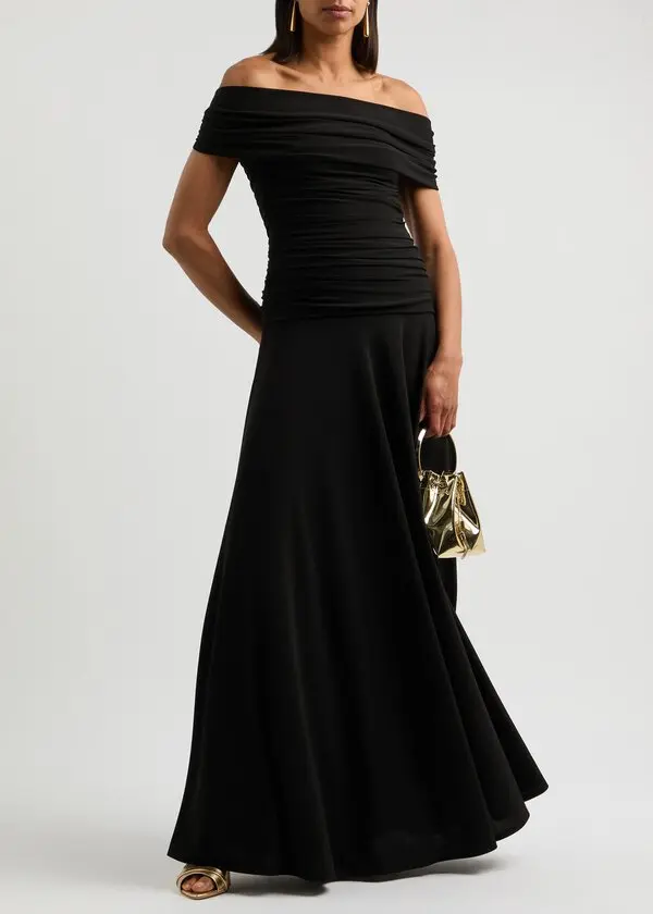 Talbot Runhof Off-the-shoulder Stretch Gown