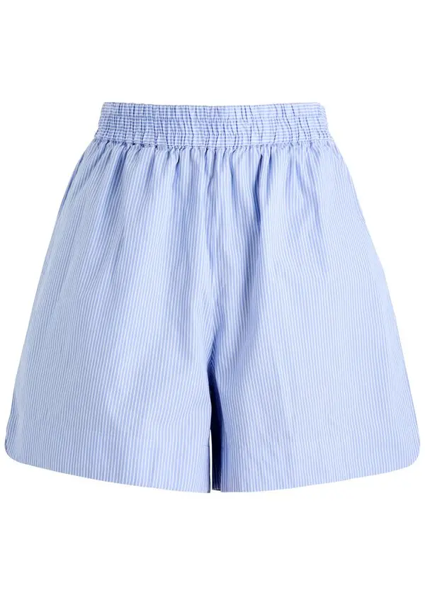 LMND Chiara Striped Cotton Shorts