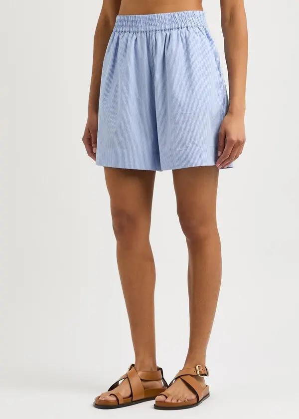 LMND Chiara Striped Cotton Shorts