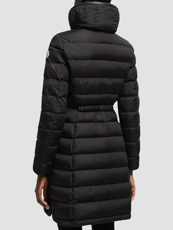 Moncler Flammette Fitted Long Down Coat