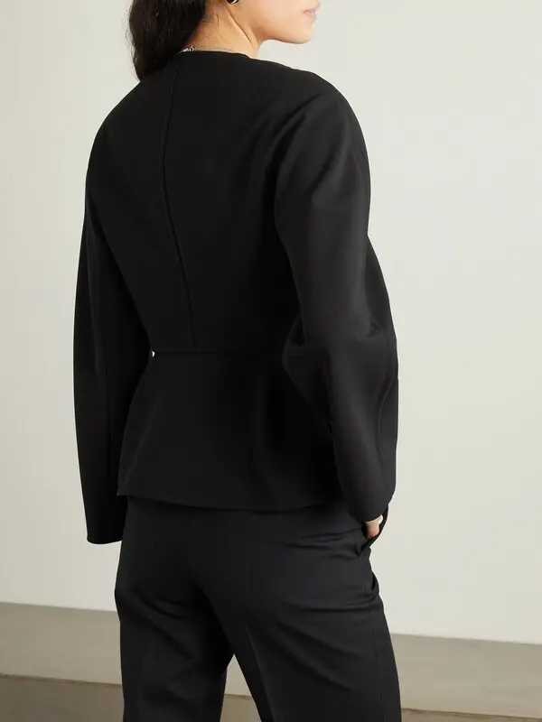 Max Mara Fronda Double-breasted Stretch-crepe Peplum Jacket