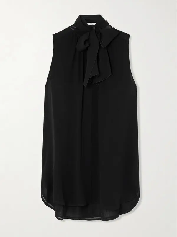 Max Mara Mela Pussy-bow Silk-chiffon Blouse