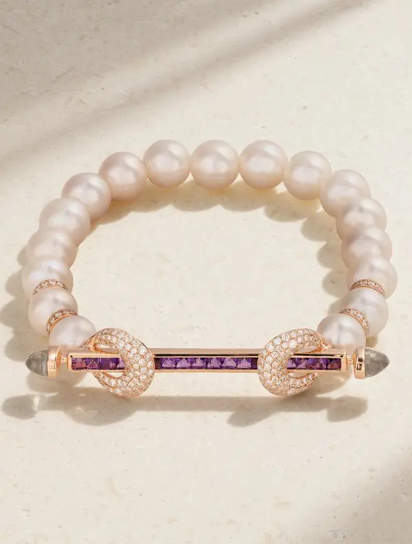 ANANYA 18-karat Rose Multi-stone Bracelet - Gold