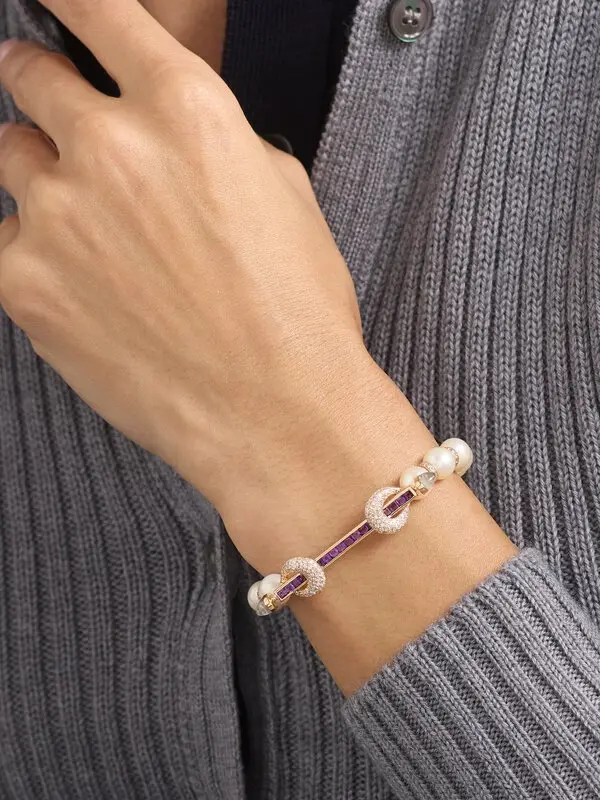 ANANYA 18-karat Rose Multi-stone Bracelet - Gold