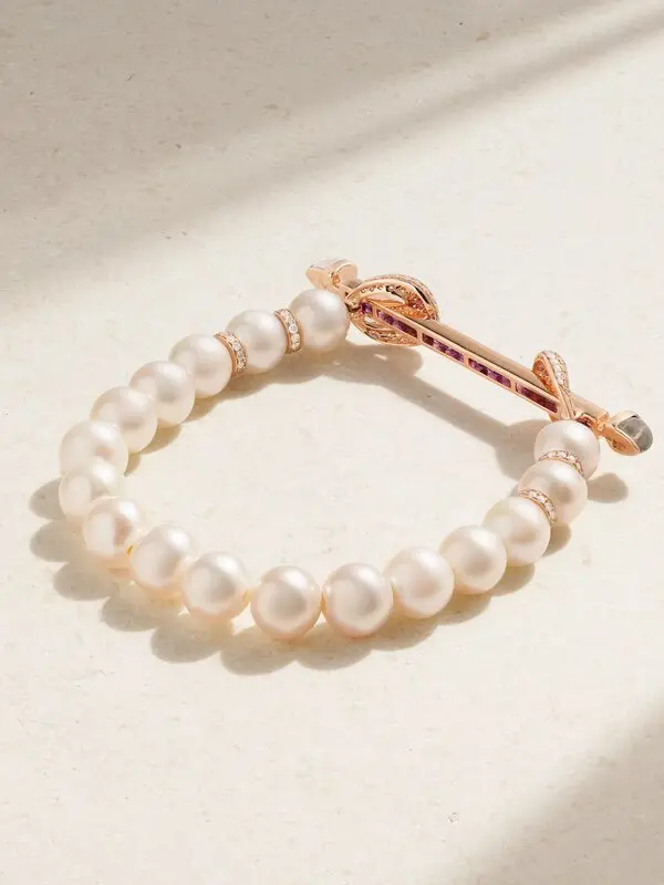 ANANYA 18-karat Rose Multi-stone Bracelet - Gold