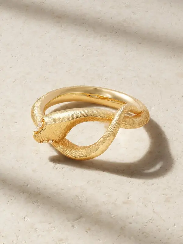 OLE LYNGGAARD COPENHAGEN Small Snakes Diamond Ring - Gold