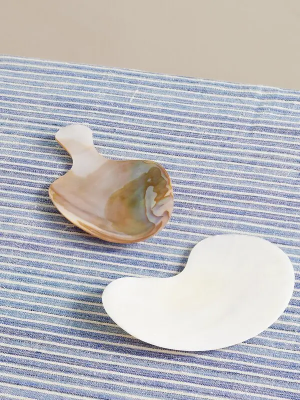 GOHAR WORLD Bean And Scoop Set Of Two Mother-of-pearl Dishes - Neutrals
