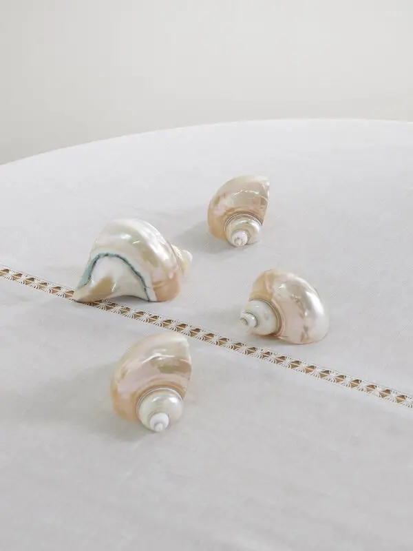 GOHAR WORLD Set Of Four Mother-of-pearl Napkin Rings - Neutrals