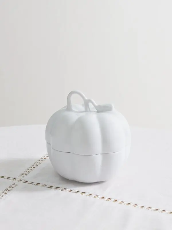 GOHAR WORLD Pumpkin Porcelain Tureen - White