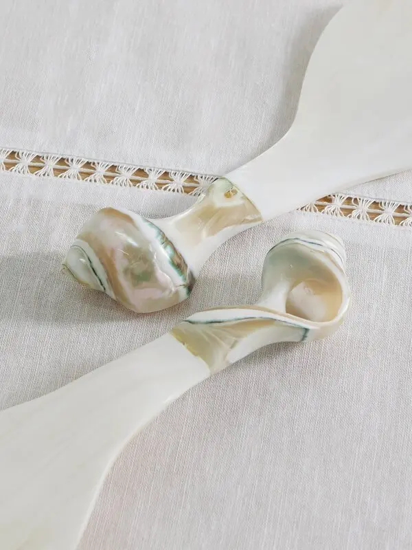 GOHAR WORLD Set Of Two Mother-of-pearl Salad Servers