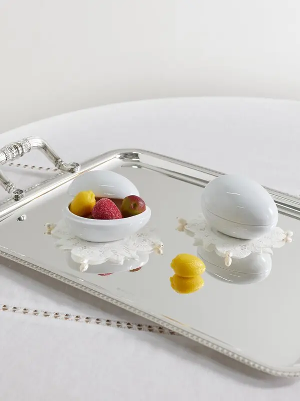 GOHAR WORLD Egg Set Of Two Porcelain Trinket Dishes