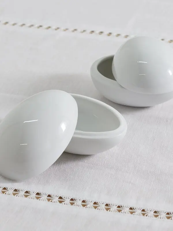 GOHAR WORLD Egg Set Of Two Porcelain Trinket Dishes