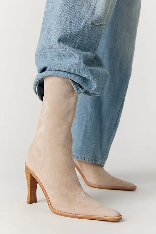 Jeffrey Campbell Sweet Talker Snip Toe Boots - Ice Suede Silver